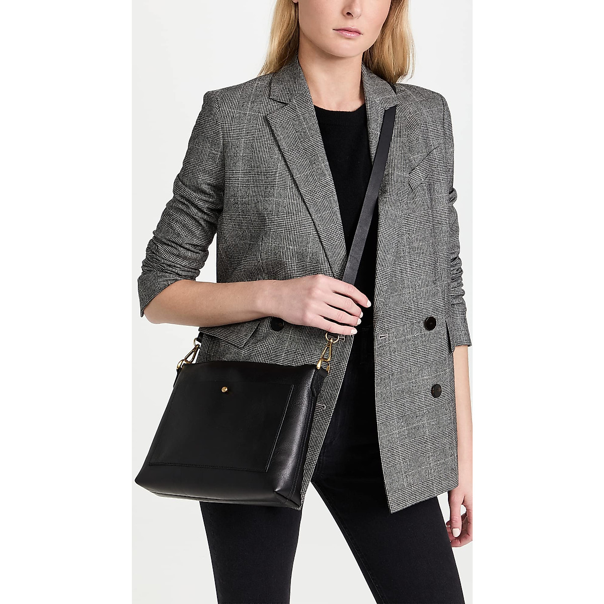 Madewell Women's The Transport Shoulder Crossbody Bag, True Black, One Size