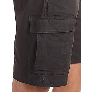 Wrangler Authentics Men’s Big & Tall Classic Relaxed Fit Stretch Cargo Short, Black Twill, 48