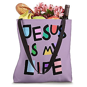 Jesus Is My Life Religious Church Christian Worship Womens Tote Bag