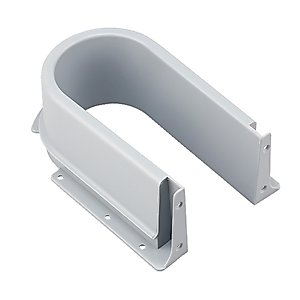 Under Sink Basin U Shaped Pipe Covers, Cutout Plastic Cover for Bathroom Kitchen, PVC Recessed Baffle Cover for Drain Bath, Bottom Drainage Grommet, Cabinet Drawer Pull Out (Grey)