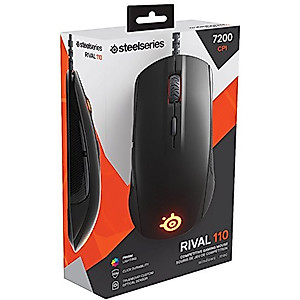 SteelSeries Rival 110 Gaming Mouse - 7,200 CPI TrueMove1 Optical Sensor - Lightweight Design - RGB Lighting