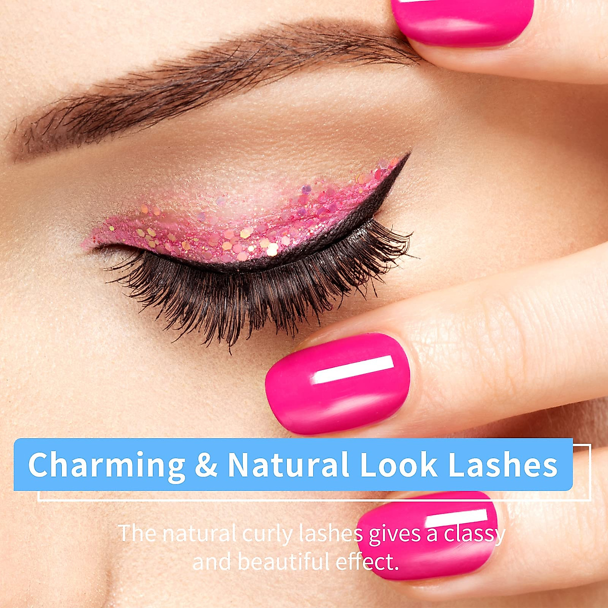 Magnetic Eyelashes Kit, Long Lasting and Reusable Magnetic lashes Natural Look, 14 Pairs False Eyelashes with Magnetic Eyeliner & Tweezers, Easy to Wear, No Glue Needed