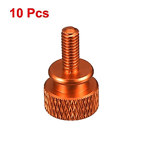 uxcell Computer PC Case M4x10mm Shoulder Type Knurled Thumb Screw Orange 10pcs