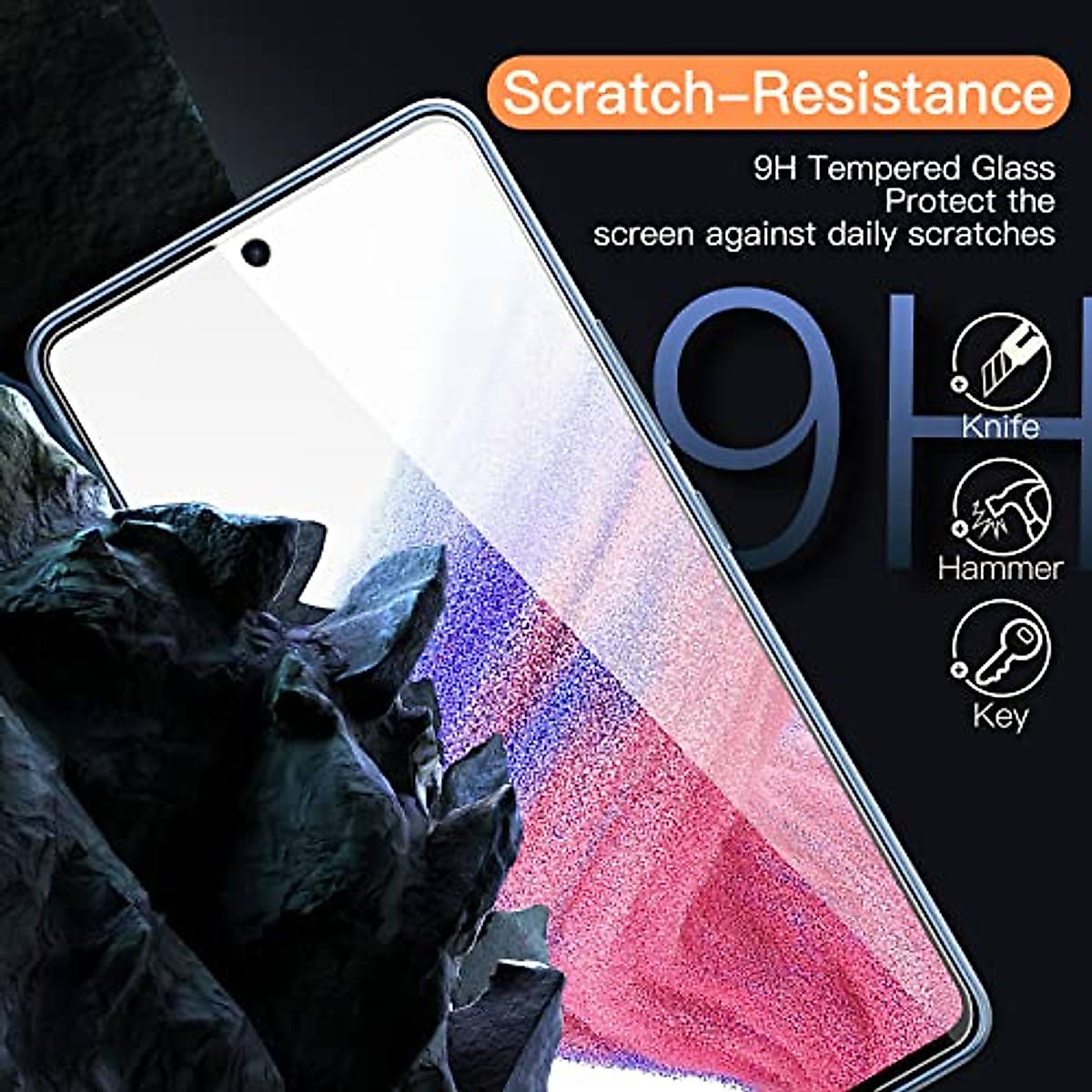 JETech Screen Protector for Samsung Galaxy A53 5G / A52 / A52 5G / A52s 5G, 9H Tempered Glass Film, Anti-Scratch, HD Clear, 3-Pack
