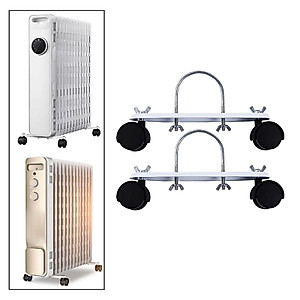 2 Sets of Mobile Pulley Brackets, Casters Swivel Replacement Wheels for Oil Filled Heater Mounted Roller Wheel, 360 Degree Rotary Caster Easy to Move 8.3inch Long Accessories