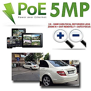 GW Security AutoFocus IP Camera System, 8 Channel H.265 4K NVR, 8 x 5MP HD 1920P Dome POE Security Camera 4X Optical Motorized Zoom Outdoor Indoor, AI Human Detection