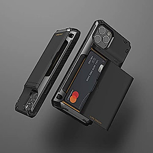VRS DESIGN Damda Glide Pro Compatible for iPhone 12/12 ProCase, with [4 Cards] Premium Sturdy [Semi Auto] Credit Card Holder Slot Wallet for iPhone 12/12 Pro 6.1 inch(2020)