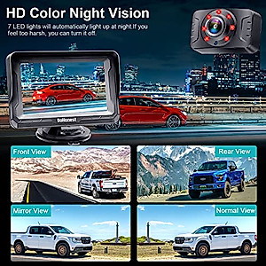 DoHonest Backup Camera HD 1080P Rear View Monitor Kit Night Vision Waterproof Reverse Camera for Car Truck Pickup Minivan DIY Grid Lines S01