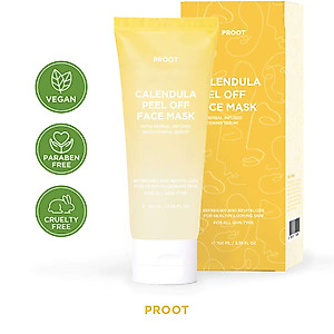 Calendula Peel Off Mask | With Herbal Infused Brightening Serum | Formulated with Real Calendula Flower Leaves and Extracts | Korean Skin Care, Vegan, Cruelty-Free | 3.38 oz