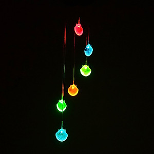 Clear Shell Color Changing LED Solar Mobile Wind Chimes, Solar Powered Wind Spinner Night Light Home Garden Yard Christmas Xmas Valentines Gift Decor