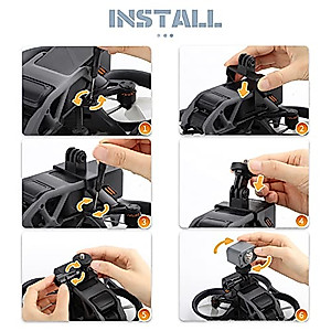 O'woda Camera Mount with Protective Bumper Ring for DJI Avata, Top Extension Bracket Multifunction Holder + Propeller Guard for DJI Avata Accessories, Compatible with Insta360 / GoPro / DJI Camera