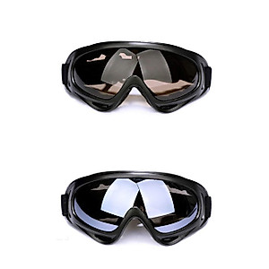 Motorcycle Goggles - Set of 5 - Dirt Bike ATV Motocross Anti-UV 400 Adjustable Protective Combat Tactical Military Goggles for Men Women Kids Youth Adult (NEW)