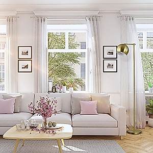 Globe Electric 12915 60" Floor Lamp, Gold, Satin Finish, in-Line On-Off Switch, Floor Lamp for Living Room, Floor Lamp for Bedroom, Home Improvement, Reading Lamp, Home Office Accessories, Floor Lamp