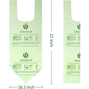 2.6 Gallon Compostable Trash Bags,Extra Thick Kitchen Food Scrap Bags with Handle, Compost Trash Bags Small Certified by BPI &Europe OK Compost, 9.84L