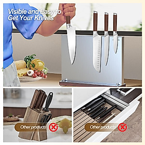 Stainless Steel Magnetic Knife Block magnetic knife holder Magnetic Knife Block Without Knives/Metallic Magnetic Knife Holder Stand/Powerful Magnetism Storage Organizer for Kitchen Knife
