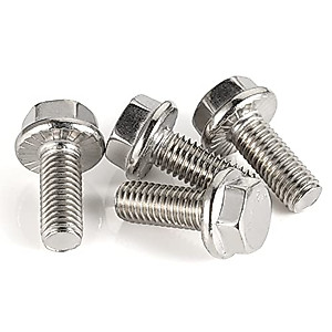 25 PCS M8 x 20mm Flanged Hex Head Bolts Flange Hexagon Screws, Stainless Steel A2, DIN 6921