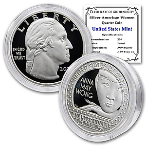 2022 S Set of (5) Limited Edition American Women Silver Proof Quarter Coins (in Capsule) with Certificate of Authenticity 25¢ Seller Proof