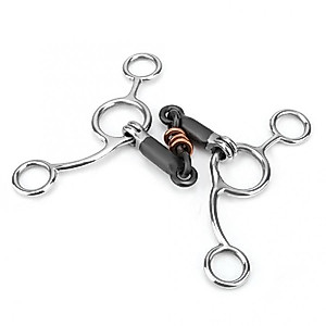 N/A Horse Chew Stainless Steel Armature and Black Steel Armature Ring Whistle Drill Outdoor Equestrian Protection Accessories