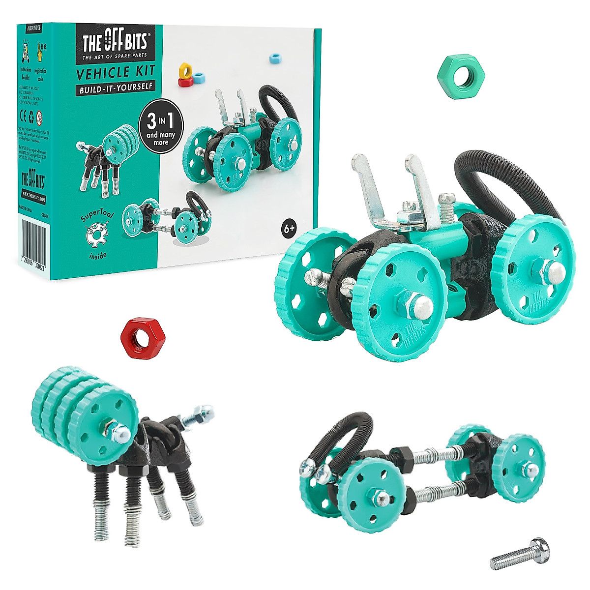 The Off Bits Toy Building Sets: BuggyBit Vehicle Model Kit for Kids 6+, Mini STEM Toys with Nuts & Bolts, Build Your Own Engineering Kit, STEM Building Toys Gifts for Boys and Girls