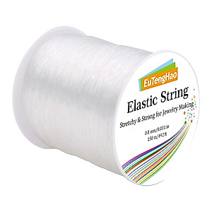 EuTengHao 0.8mm Elastic Bracelet String, Crystal String Cord for Bracelet, 150m Elastic Cord Stretchy Bracelet String Bead Cord Jewelry String for Bracelet, Beading, Jewelry Making(150m/492ft, 0.8mm)
