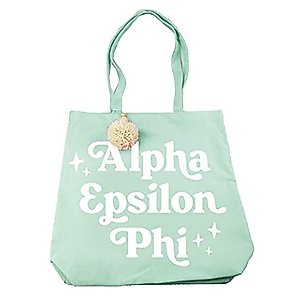 Alpha Epsilon Phi Retro Pom Pom Tote Bag