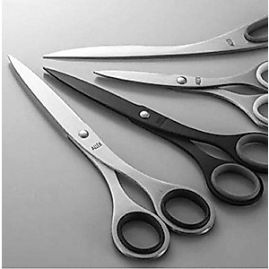 ALLEX Japanese Office Scissors for Desk, Large 7.2" All Purpose Scissors, Made in JAPAN, All Metal Sharp Japanese Stainless Steel Blade with Non-Slip Soft Ring, Yellow