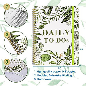 Cheneyboo To Do List Notebook Undated: Daily Journal, 5.7"x8.5" Daily To Do List Planner Notebook with Inner Pocket,Water Inter Checklist, Meals Planner, Office Organization Planners for Women