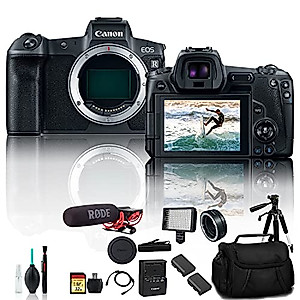 Canon EOS R Mirrorless Digital Camera 3075C002 with Extra Battery, EF Mount Adapter, Bag, 32GB Memory Card, Rode Mic and More (Renewed)
