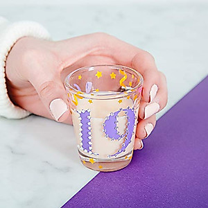 Pavilion Gift Company 19th 2 oz Birthday Shot Glass, Purple