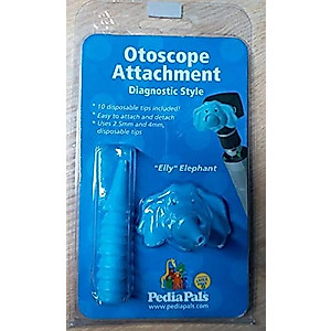 Pedia Pals Elephant Pediatric Otoscope Tips with Attachment – Pack-2 Playful & Useful Exam Tool for Adults & Children, Easy Twist-On Design, Easy to Attach to Most Otoscopes, Non-Toxic, Safe & Durable