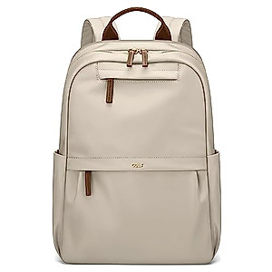 GOLF SUPAGS Laptop Backpack for Women Work Travel Backpacks Computer Bag Casual Daypack Fits 14 Inch Notebook (Apricot)