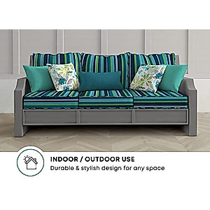 Honeycomb Outdoor Stripe Poolside Deep Seating Patio Cushion Set: Resilient Foam Filling, Weather Resistant and Stylish Set, Seat: 24" W x 23" D x 6.5” T; Back: 27" W x 24” L