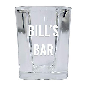 Customizable 2 Ounce Etched Square Shot Glass Engraved Personalized with Custom Text