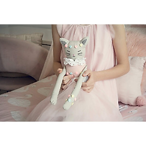 Inspired by Jewel Poppy The Cat - Handmade 24.8-Inch Plush Doll with Ballerina Tutu Outfit - Pretty Stuffed Toy Surprise Gift for a Little Princess Age 3+ - Soft Plushie for Hugs, Cuddle and Comfort
