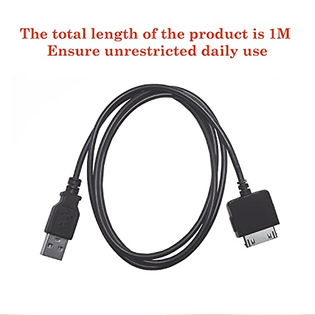 Replacement USB Sync Data Transfer Charging Cable Copper Wire Charger Cord Compatible with Microsoft Zune Zune2 ZuneHD MP3 MP4 Player (3.3ft/Black)