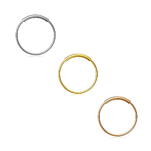 NZDLM Nose Rings Hoop Titanium Nose Ring Body Piercing Round Set Jewelry for Women 8MM