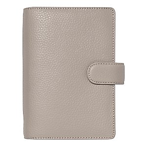 Filofax Norfolk Organizer, Personal Size, Taupe - Soft Full-Grain Leather, Six Rings, with Week-to-View Calendar Diary, Multilingual, 2024 (C022642-24)