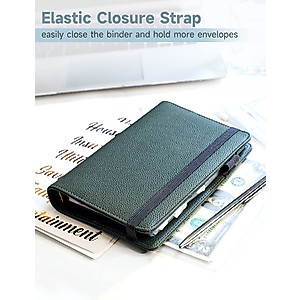 A6 Budget Binder with 10 Zipper Envelopes, PU Leather Money Binder Organizer for Cash Envelope Binder for Budgeting, Savings Binder with Budget Sheets & Stickers, Budget Organizer for Cash