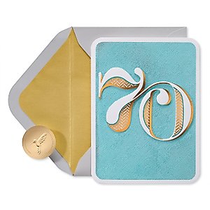 Papyrus 70th Birthday Card (Wonderful Milestone)