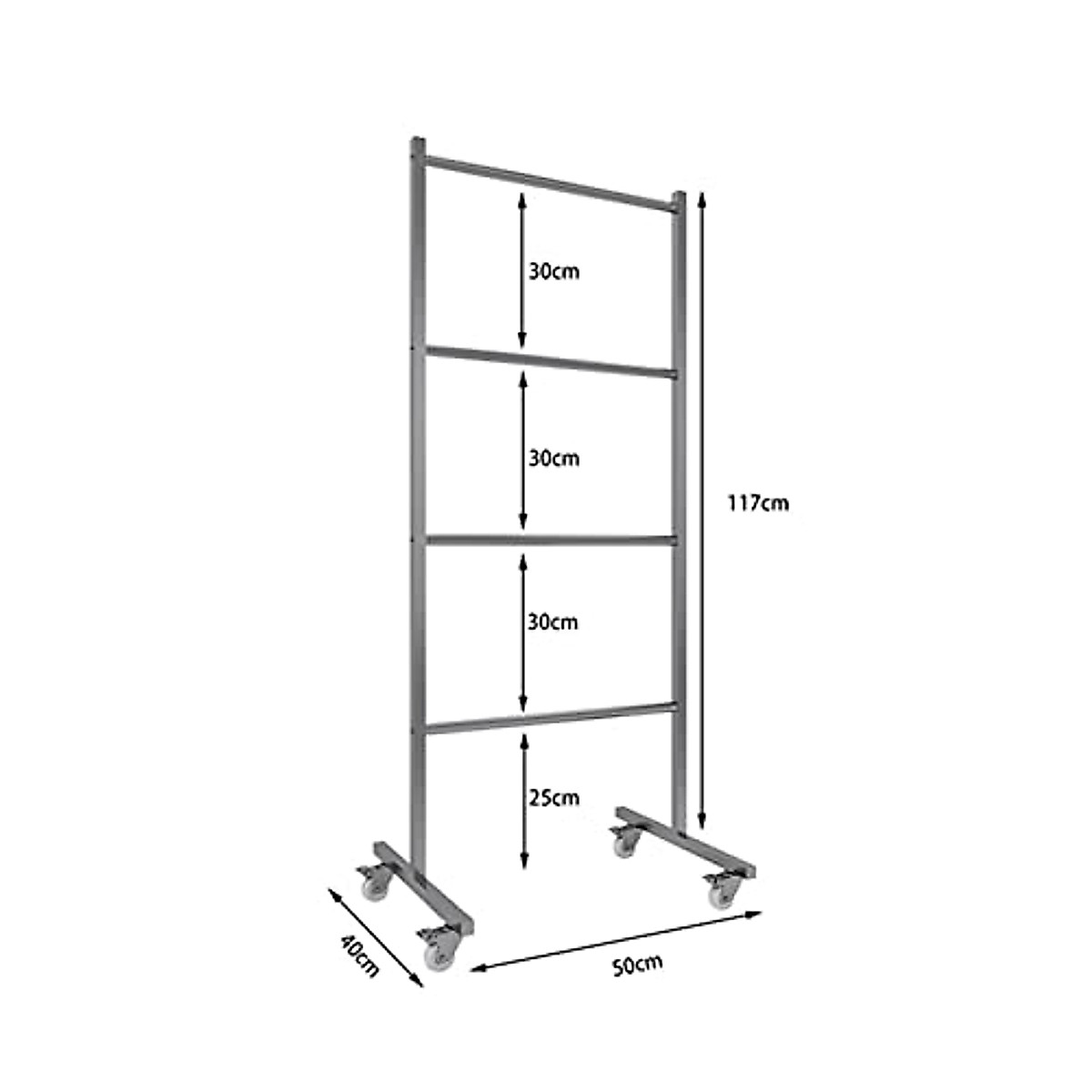Clothing Hanger Storage System, Stainless Steel Hanger Storage Rack Holder with Hanger Bars, Retail Store Hanger Organizer Stacker, Hanger Rack Stand for Dress Hangers /Skirt Hangers/Pant Hangers
