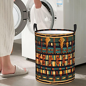 Laundry Basket, Laundry Hamper, Hampers For Laundry, Clothes Baskets Collapsible With Handles,African Classic Weave