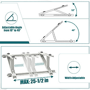 Daisypower Mini Split Roof Mount Bracket for Ductless Mini Split Air Conditioner Heat Pump Systems,Outdoor Adjustable Angle Rooftop Mounting Bracket Support Up to 7000-24000 Btu Condenser.