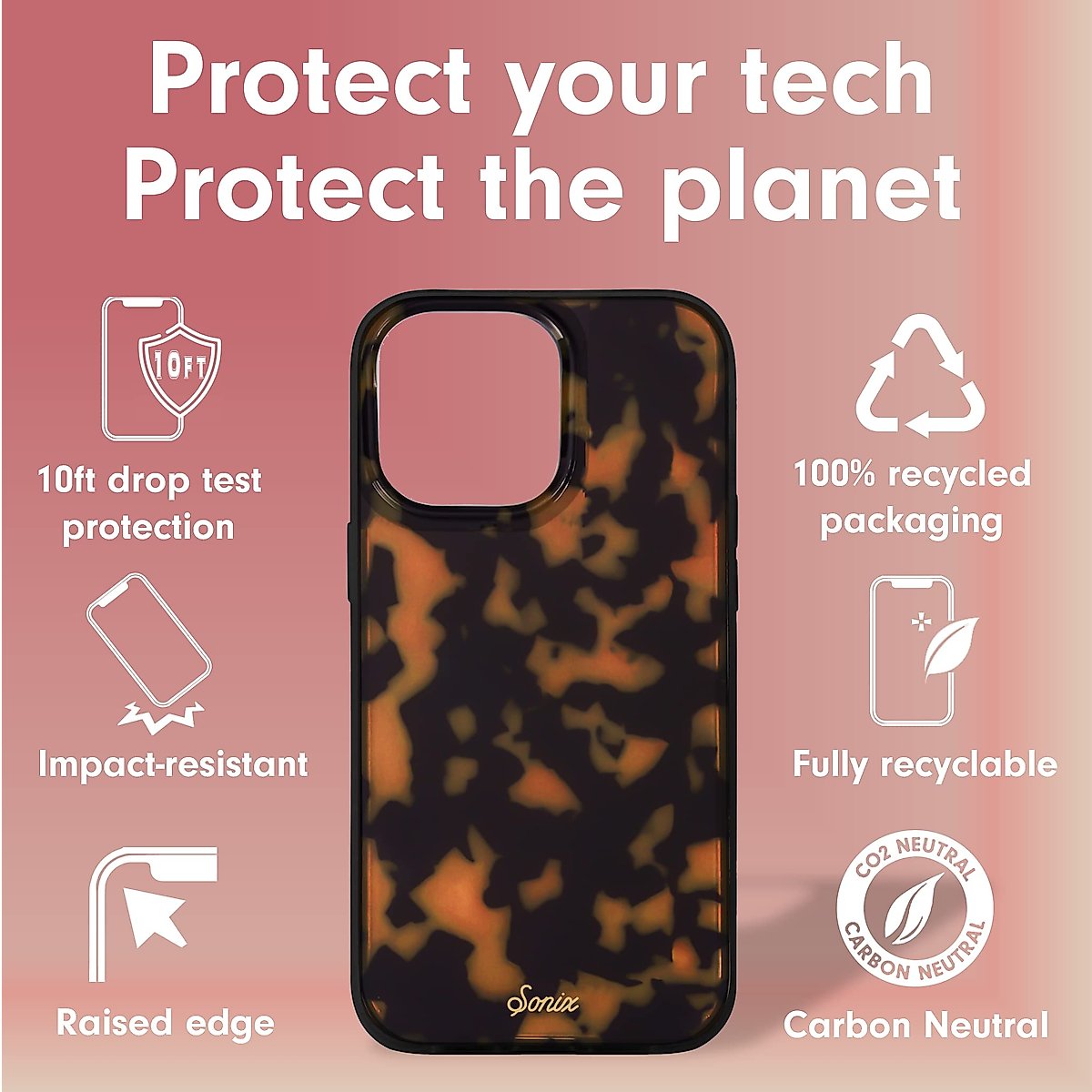 Sonix Case for iPhone 14 Pro Max | Compatible with MagSafe | 10ft Drop Tested | Tortoise Shell | Brown Tort