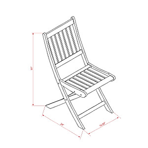 East West Furniture BDKCWNA Outdoor Dining Chairs Slatted Back-Natural Oil Finish, Normal