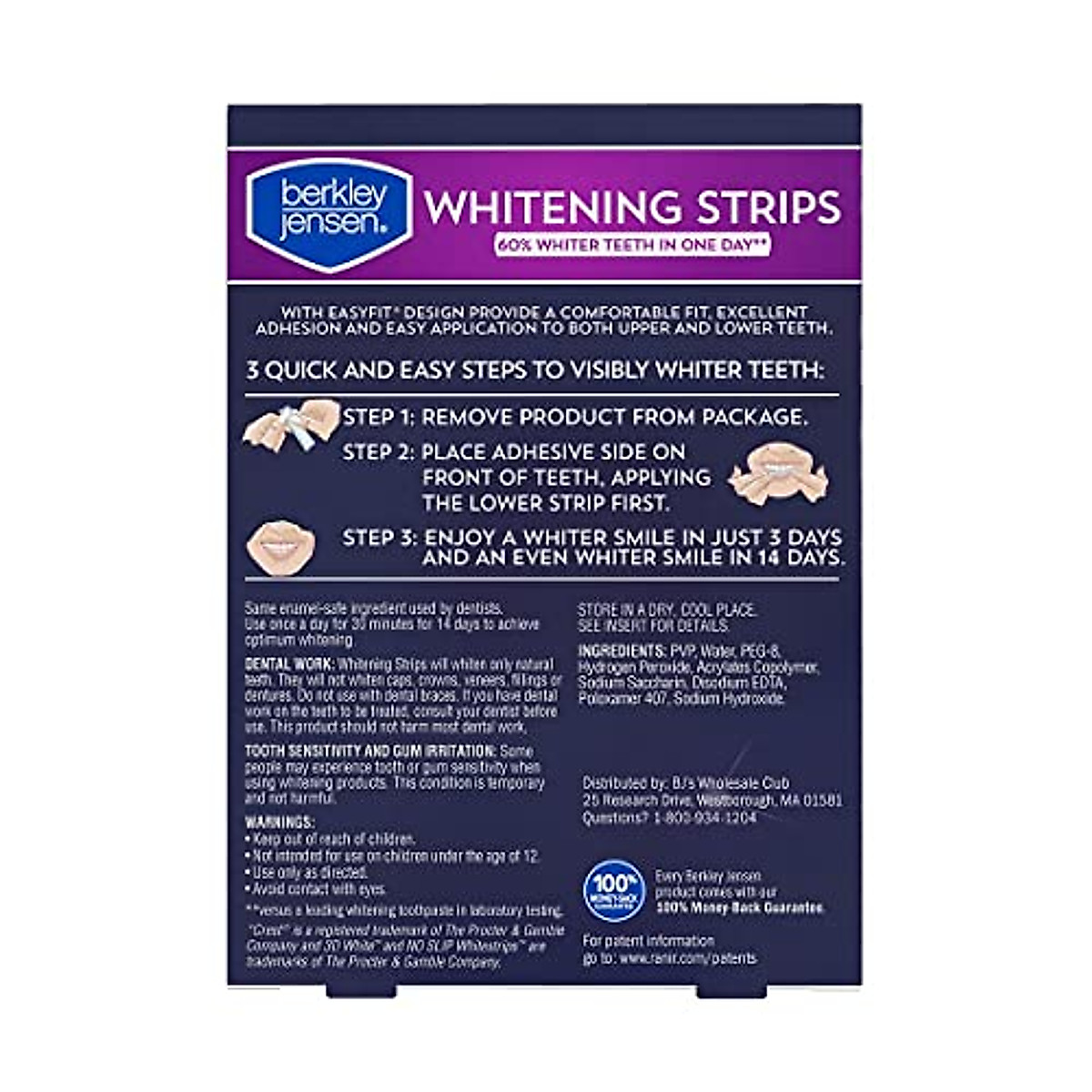Berkley & Jensen 105374 Whitening Strips, 28 Count