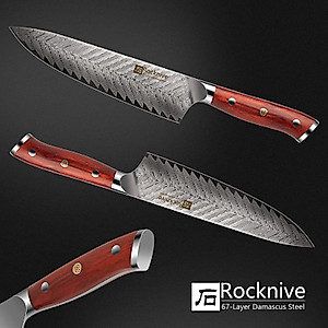 Chef Knife Damascus 8 Inch Japanese Professional Gyuto Vg10, High Carbon Steel Core With 67 Layer Stainless Steel Forged For Kitchen Cooking with Wood Handle