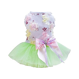 Dog Dresses for Small Dogs Easter Cotton Pet Spring and Summer Pet Clothes Spring Cute Pet Supplies Cotton Peach Dress