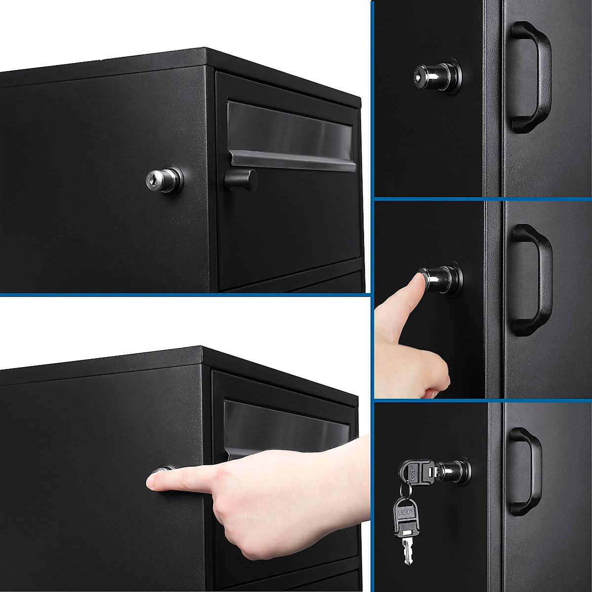 Barska Large Package Delivery Parcel Mail Steel Drop Box for Porch with Advanced Push Lock & Patented Shelf for Large Parcel