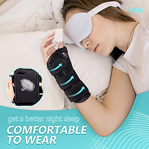 fibee Thumb Spica Splint & Wrist Brace, De Quervain’s Tenosynovitis Splint, Carpal Tunnel Wrist Brace with Thumb Stabilizer, Trigger Thumb Splint for Tendonitis, Arthritis, Sprains, Fits Men & Women