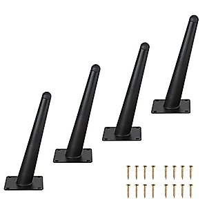 LOSODONA 8 Inch Furniture Legs Set of 4 Oblique Furniture Legs Metal Table Legs Modern Style Sofa Legs Chair Legs Heavy Duty Sofa Replacement Feet for Couch, Nightstand, Ottoman, Cupboard (Black)